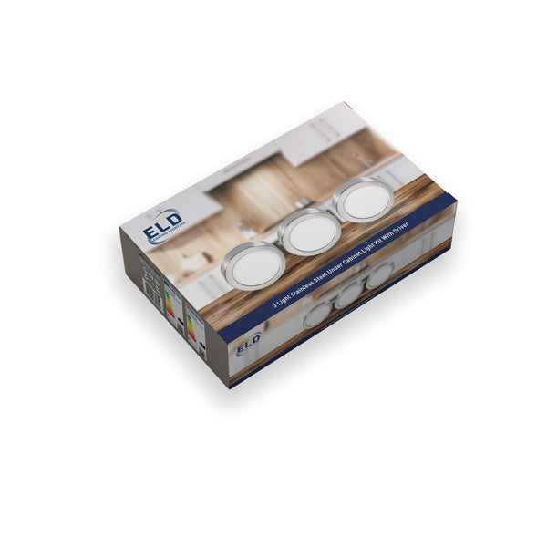 ELD Lighting 3 Light LED Surface Mounted Under Cabinet Kit With Driver
