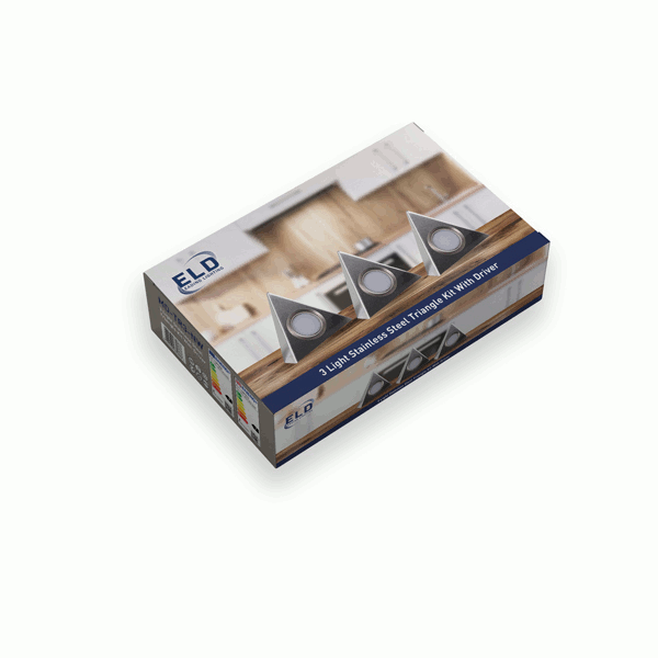 ELD Lighting 3 LED Light Stainless Steel Triangle Kit With Driver