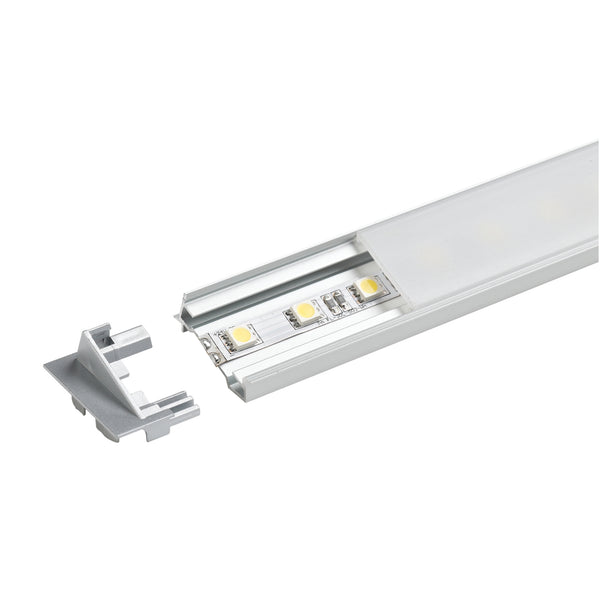 Linear LED Display Profiles - Semi Recessed Angled