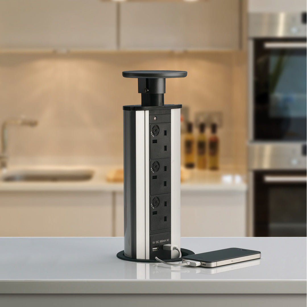 Pop Up Sockets for Kitchen Worktops | Pop Up Plug Sockets UK