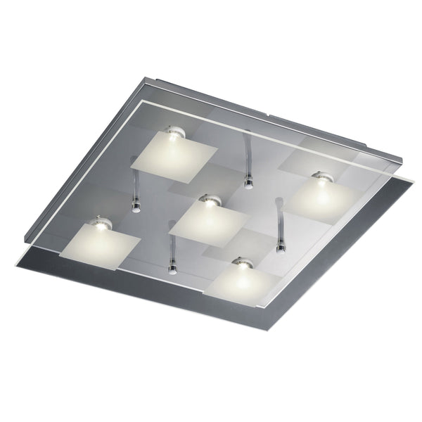 5 Light Contemporary Glass Ceiling Light