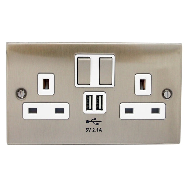 Double Plug Socket With USB Ports | Light Supplier